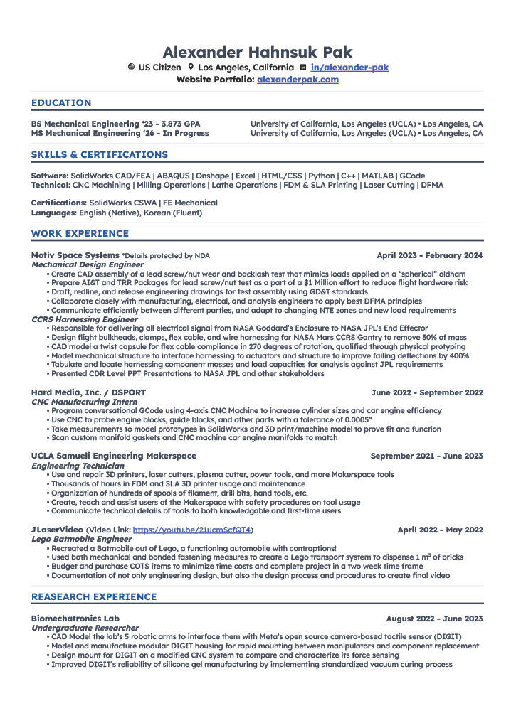 Alexander Pak | Resume